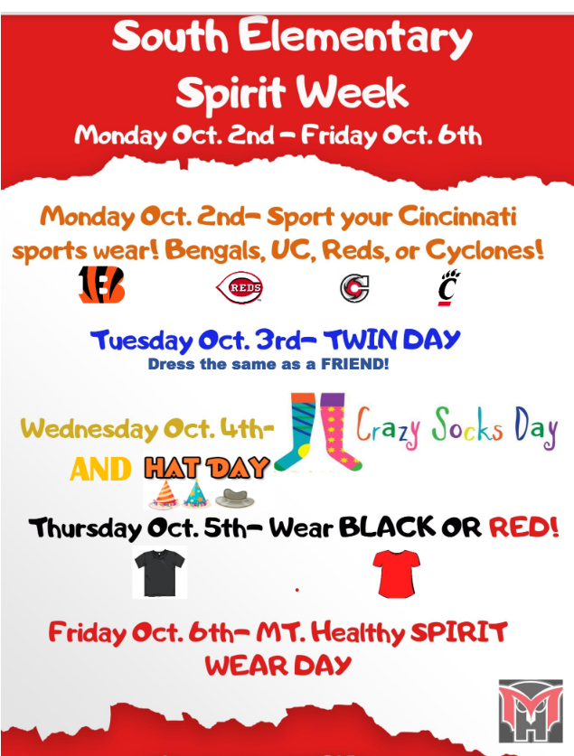 South Elementary Spirit Week | Mt. Healthy South Elementary